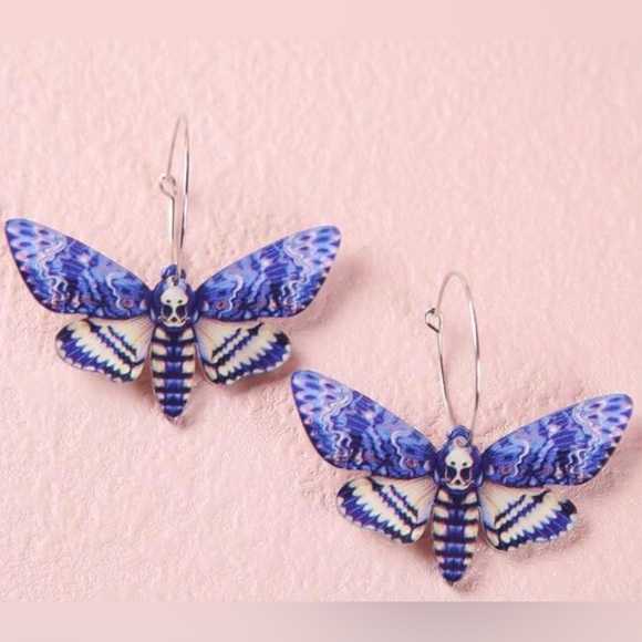 Jewelry | Purple Death Moth Dark Butterfly Skull Kaleidoscope Goth ...